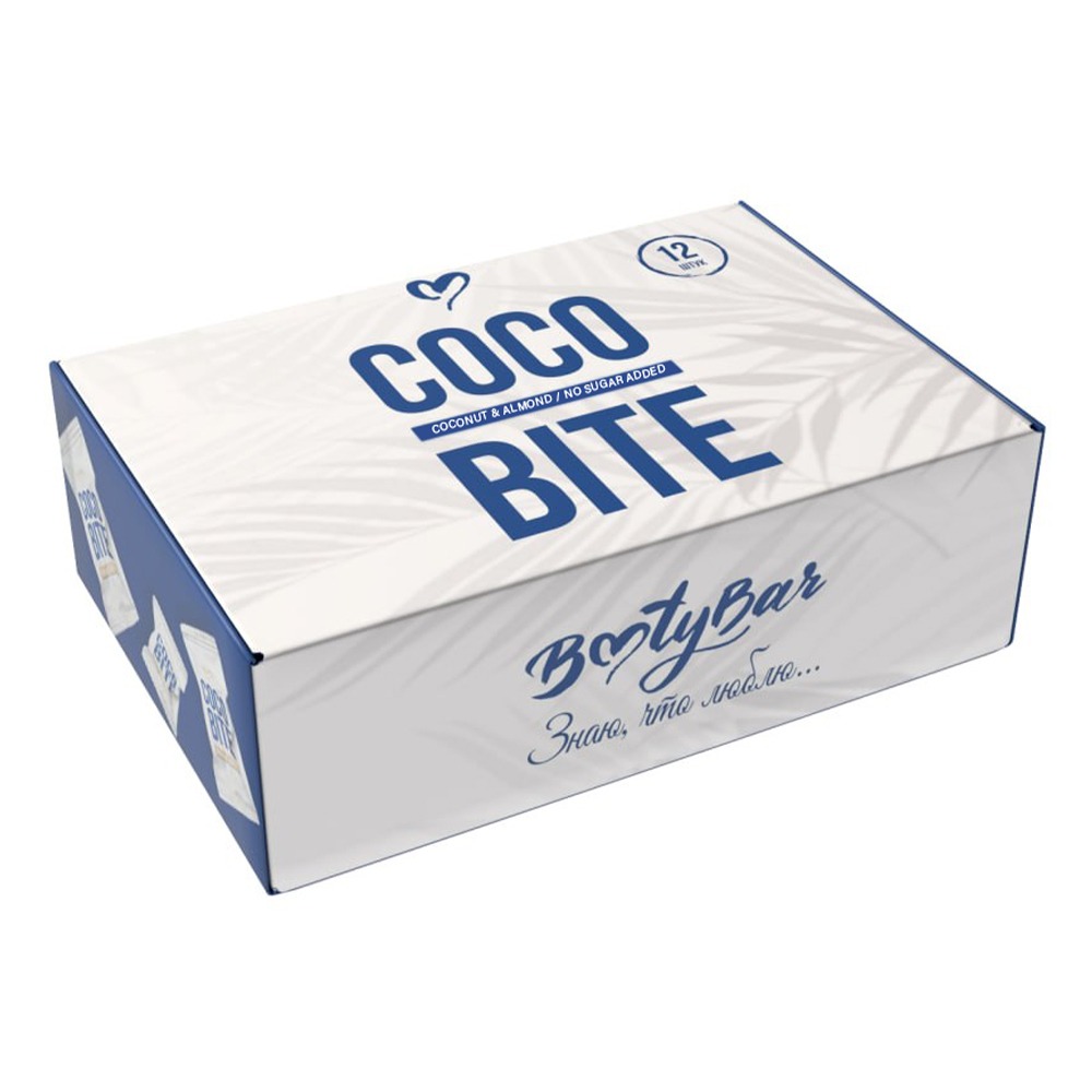 Bootybar - Coco Bite - Coconut & Almond - Box of 12 - Dark Chocolate ...